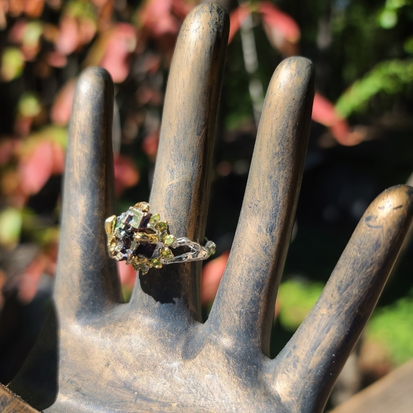 Natural Kharma by Avelon | Jewelry | Bismuth Peridot Sterling Gold Ring ...